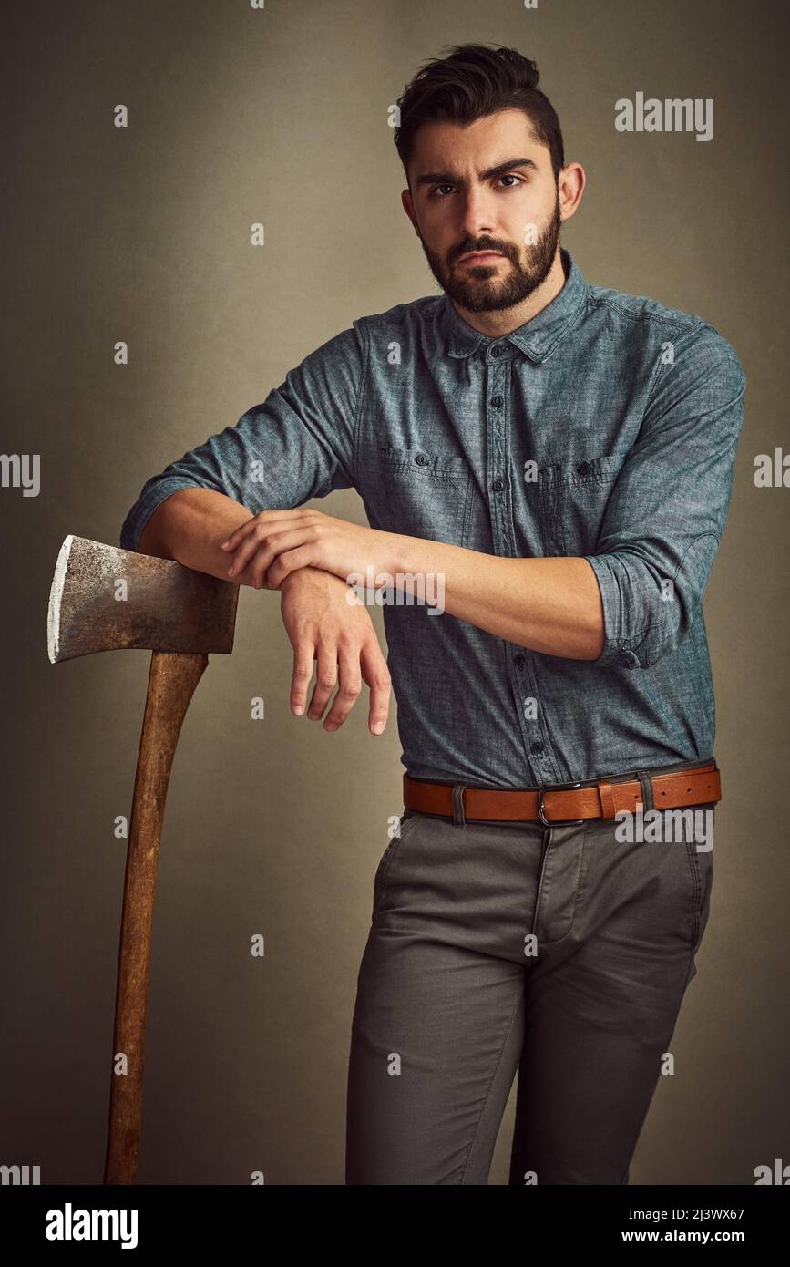 Man posing with axe hi-res stock photography and images - Alamy
