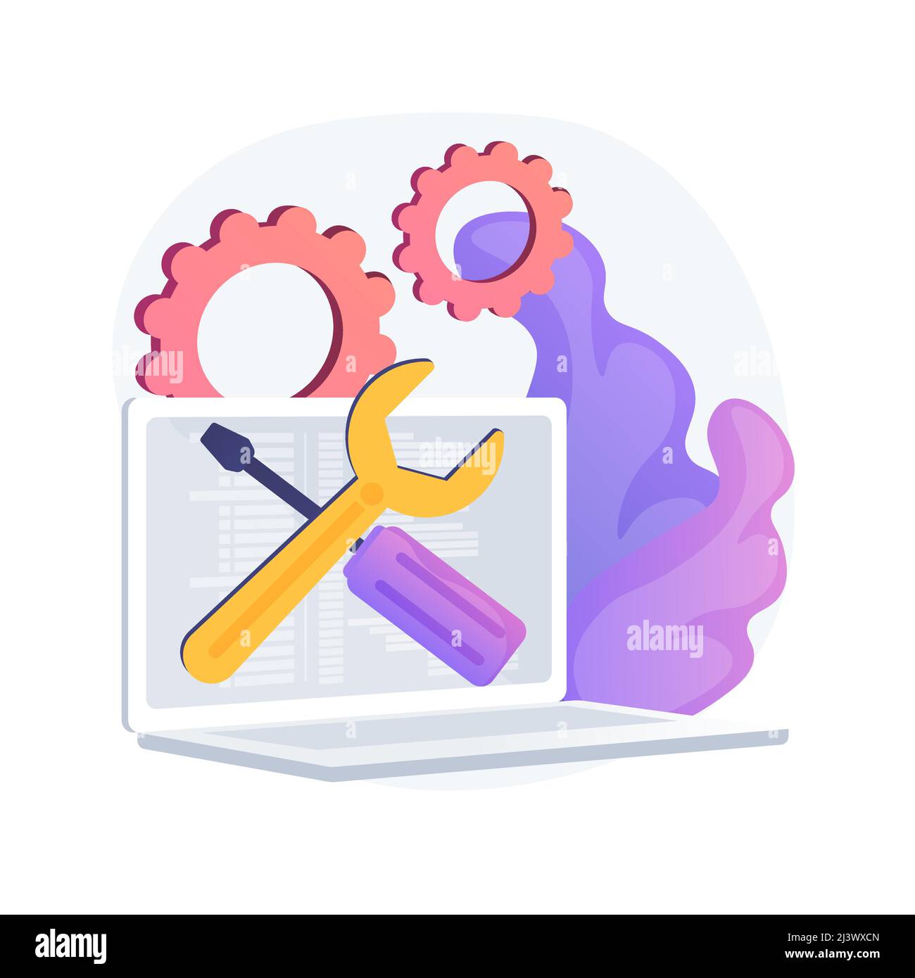 Computer service abstract concept vector illustration. Electronic device service, laptop repair ...