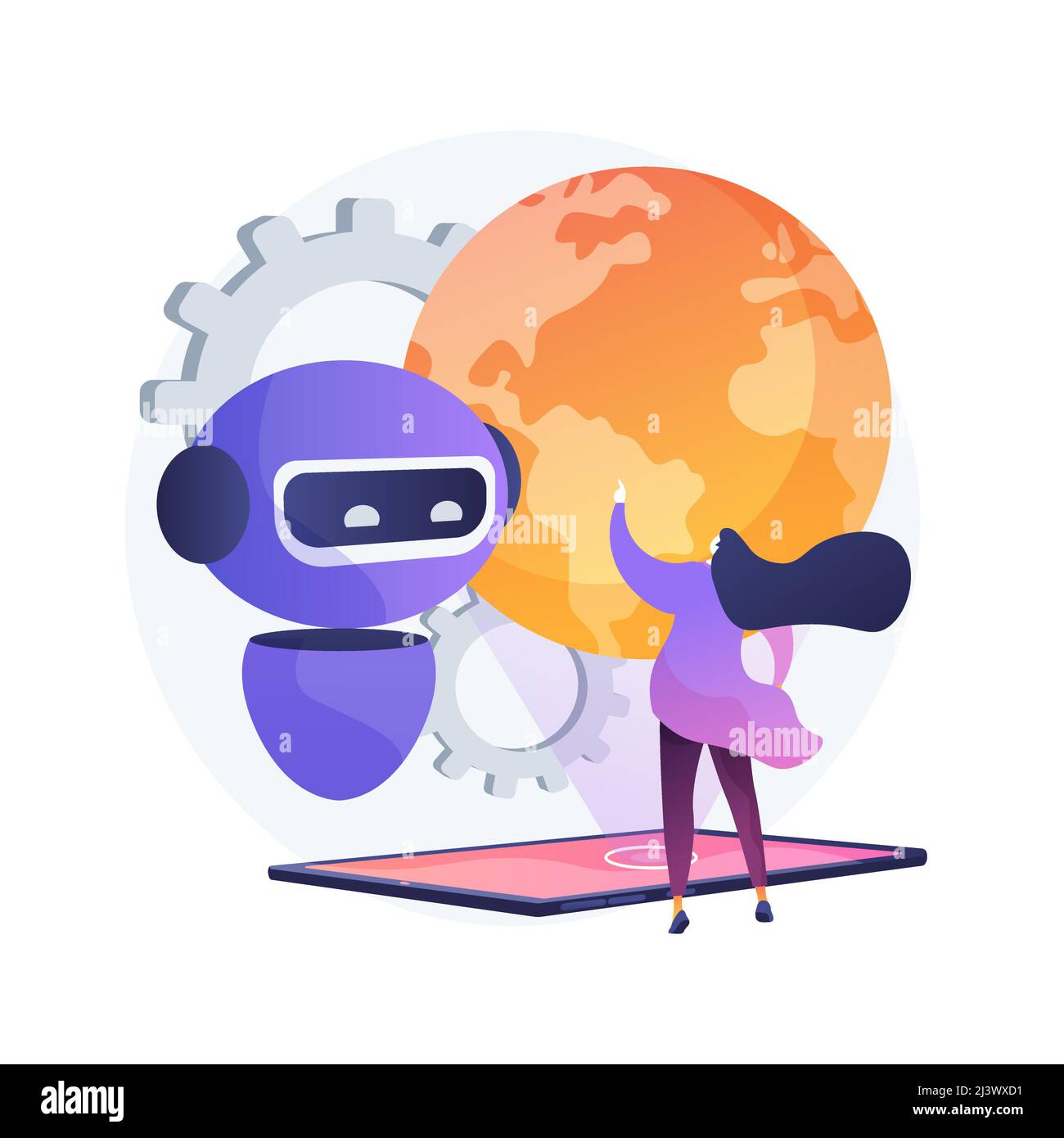 Technological singularity abstract concept vector illustration ...