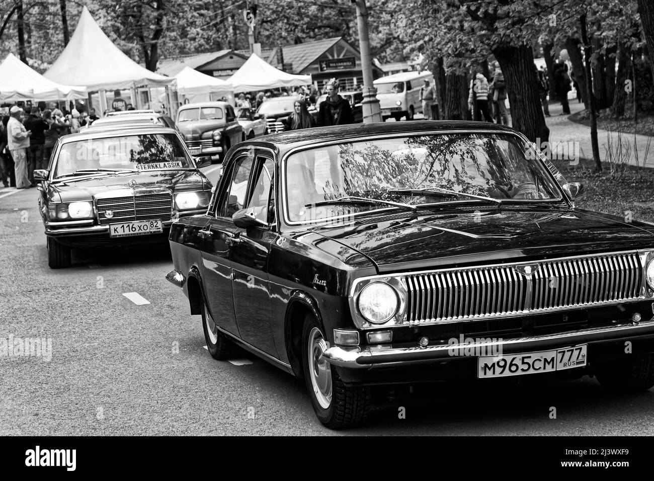 Soviet classic cars Black and White Stock Photos & Images - Alamy