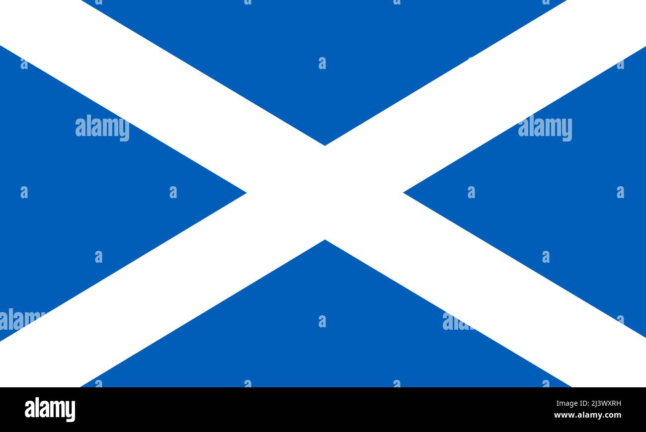 State flag of Scotland. Official Scottish flag icon. Flat vector. Real ...