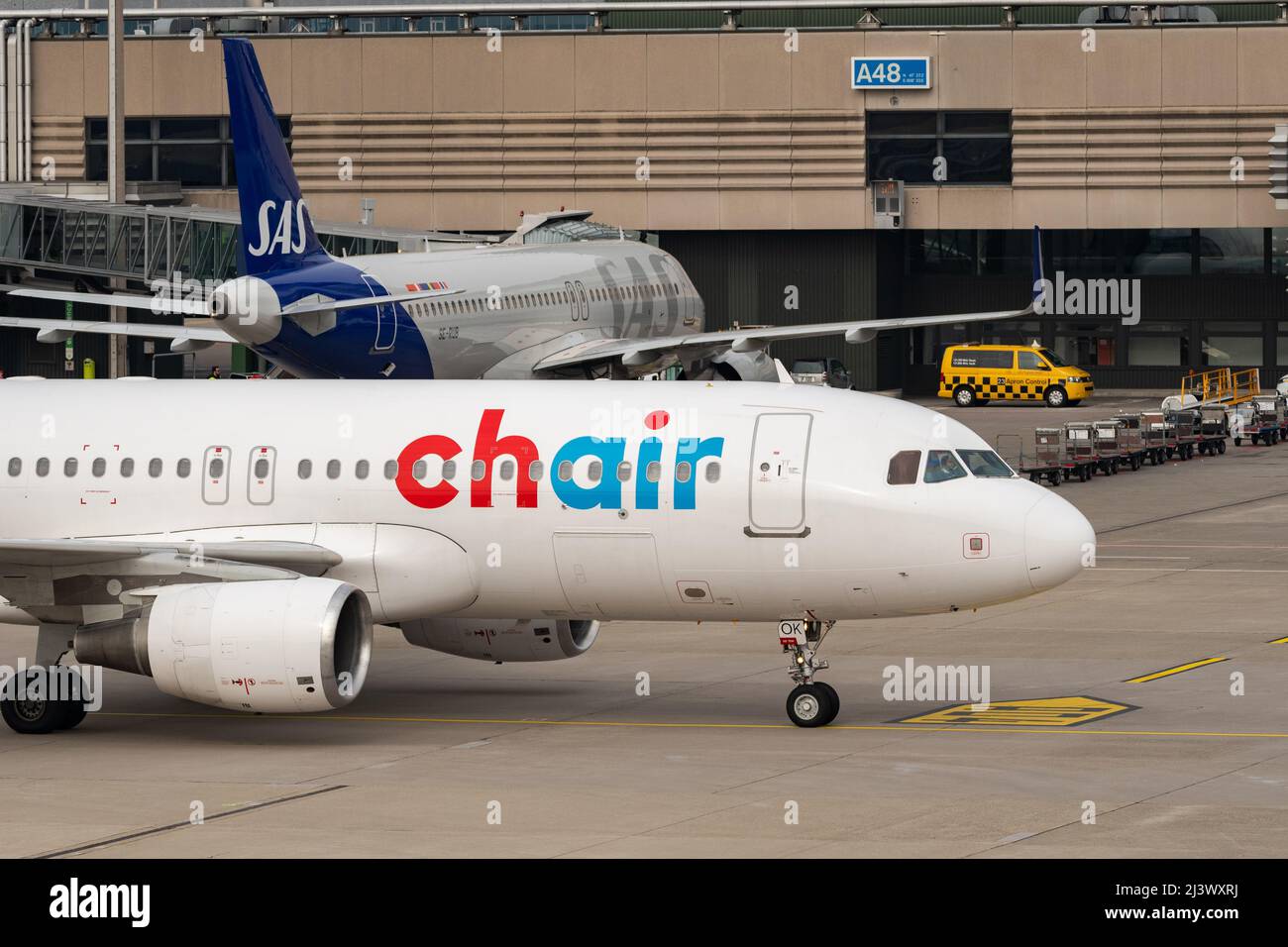 Zurich, Switzerland, March 2, 2022 Chair Airlines Airbus A320-241 is ...