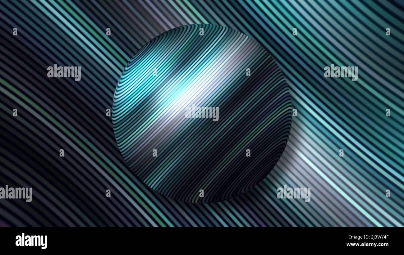 Animation with striped ball and flickering lines. Motion. Beautiful ...