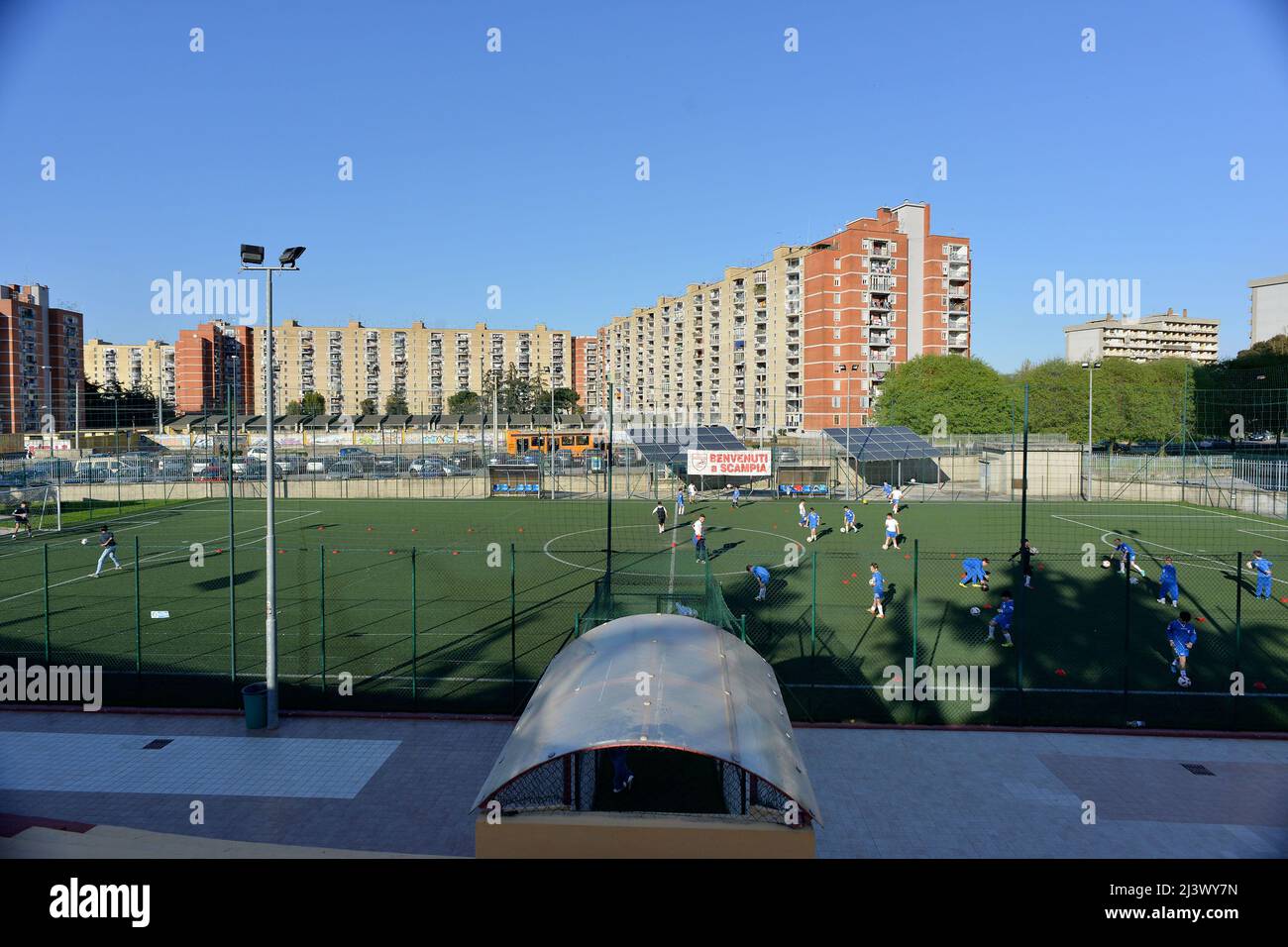 Football field external view hi-res stock photography and images - Alamy