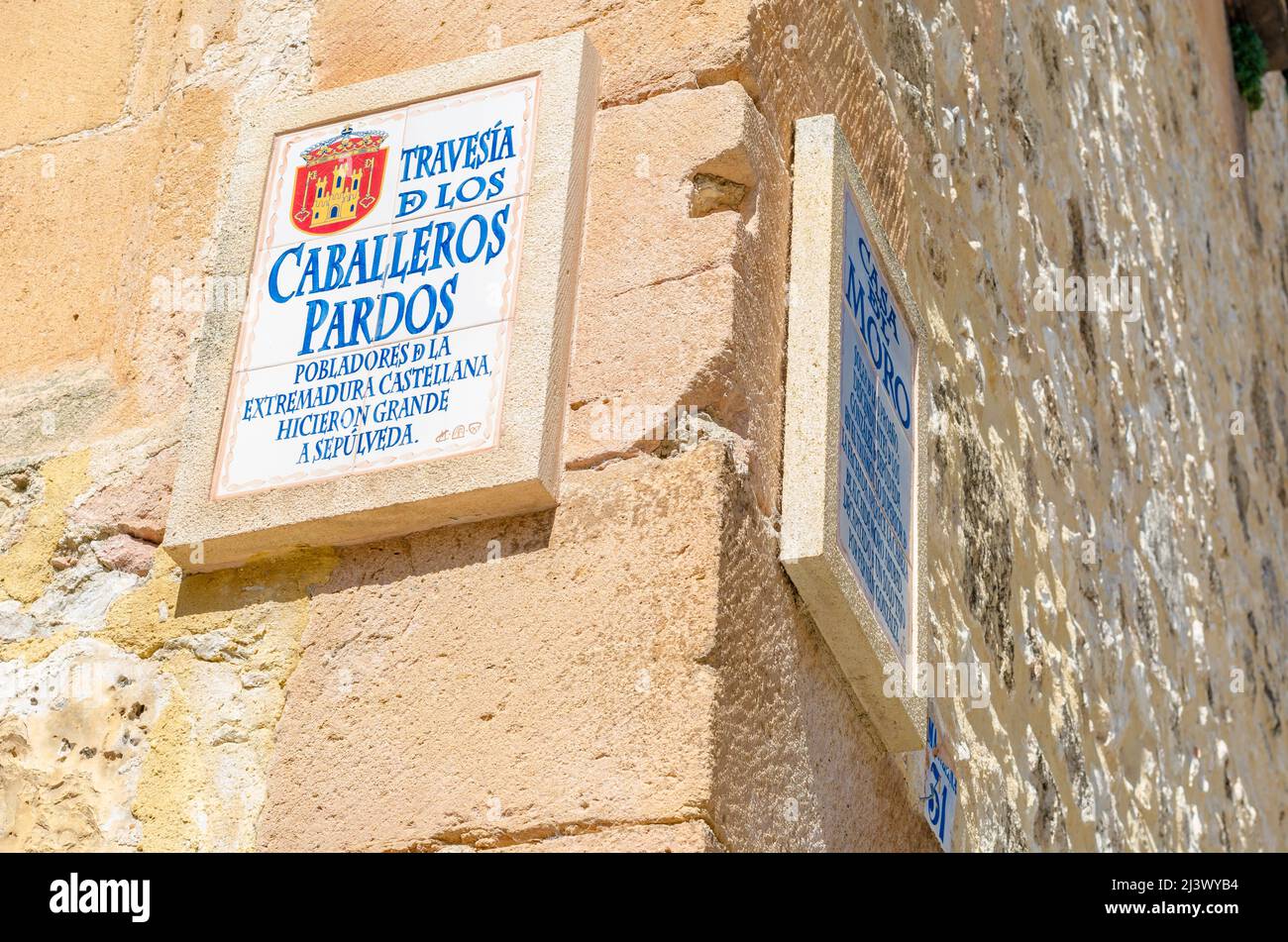 SEPULVEDA, SPAIN - SEPTEMBER 12, 2021: Architectural details, street ...