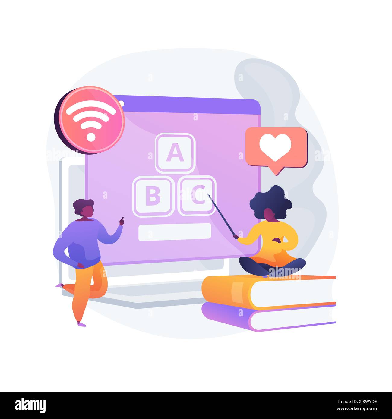 Kids digital content abstract concept vector illustration. Kids digital ...