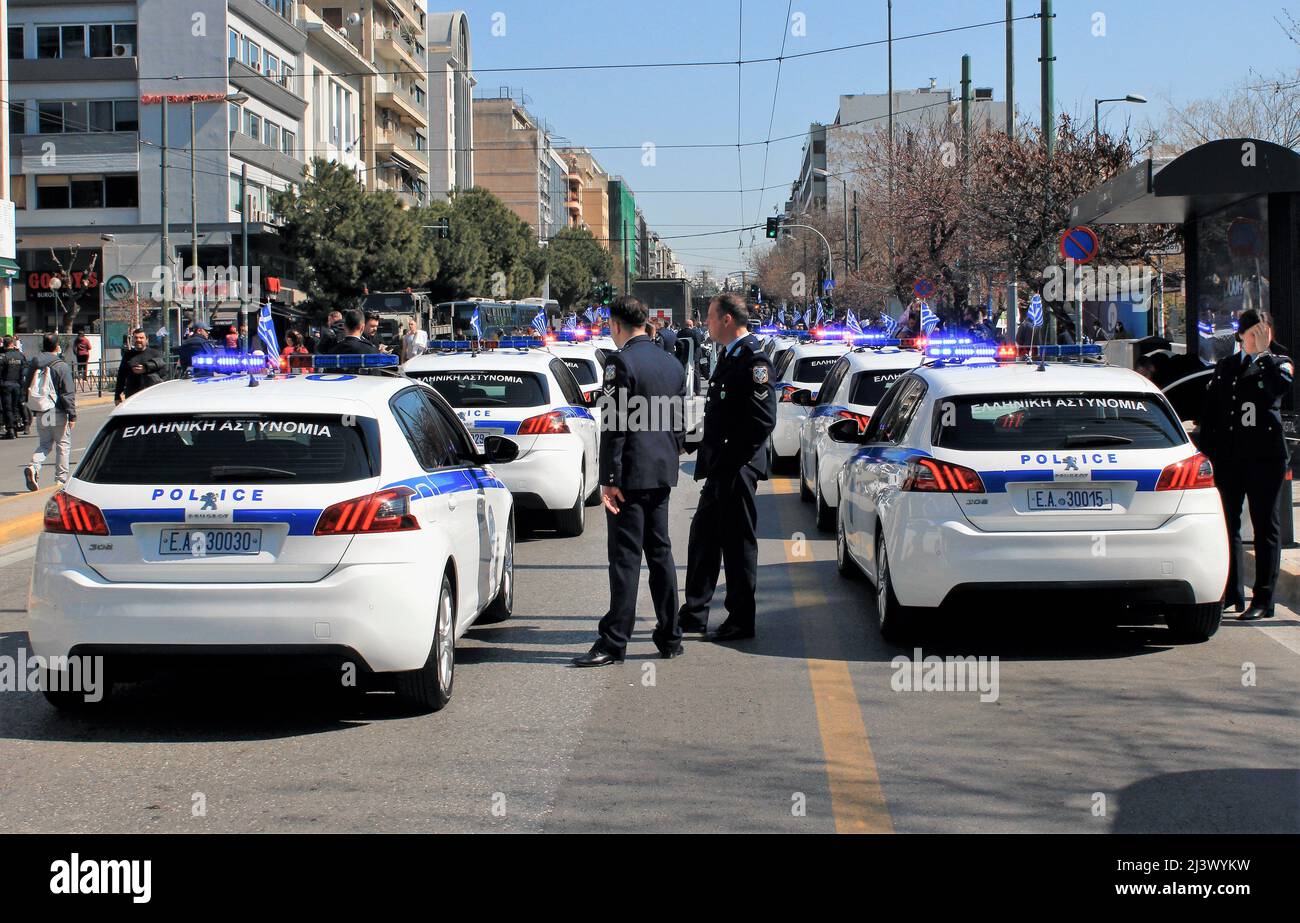 Police forces during the military parade on the Greek Independence Day ...