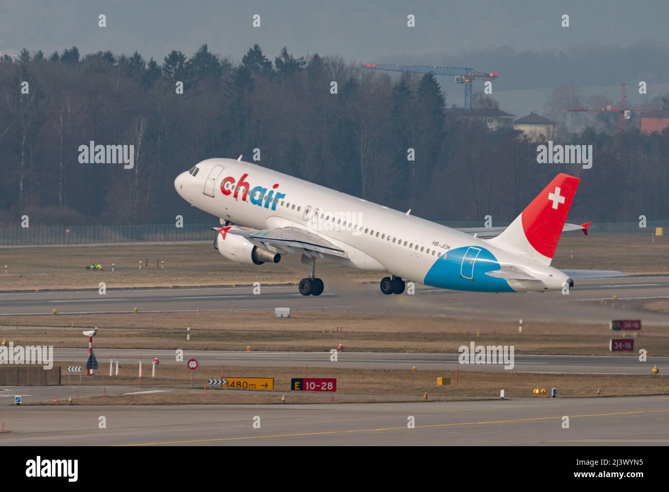 Zurich, Switzerland, March 2, 2022 Chair Airlines Airbus A320-214 ...