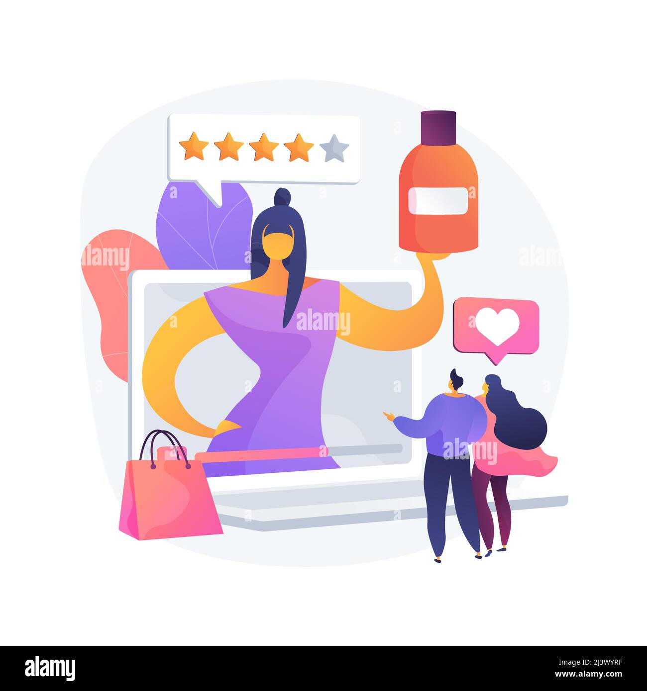 Product review abstract concept vector illustration. Social media review, online rating service ...
