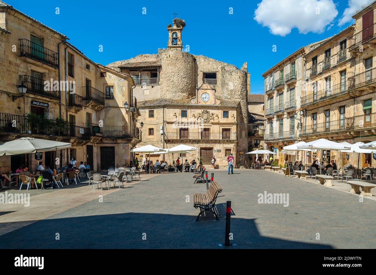 SEPULVEDA, SPAIN - SEPTEMBER 12, 2021: View of the main square with ...
