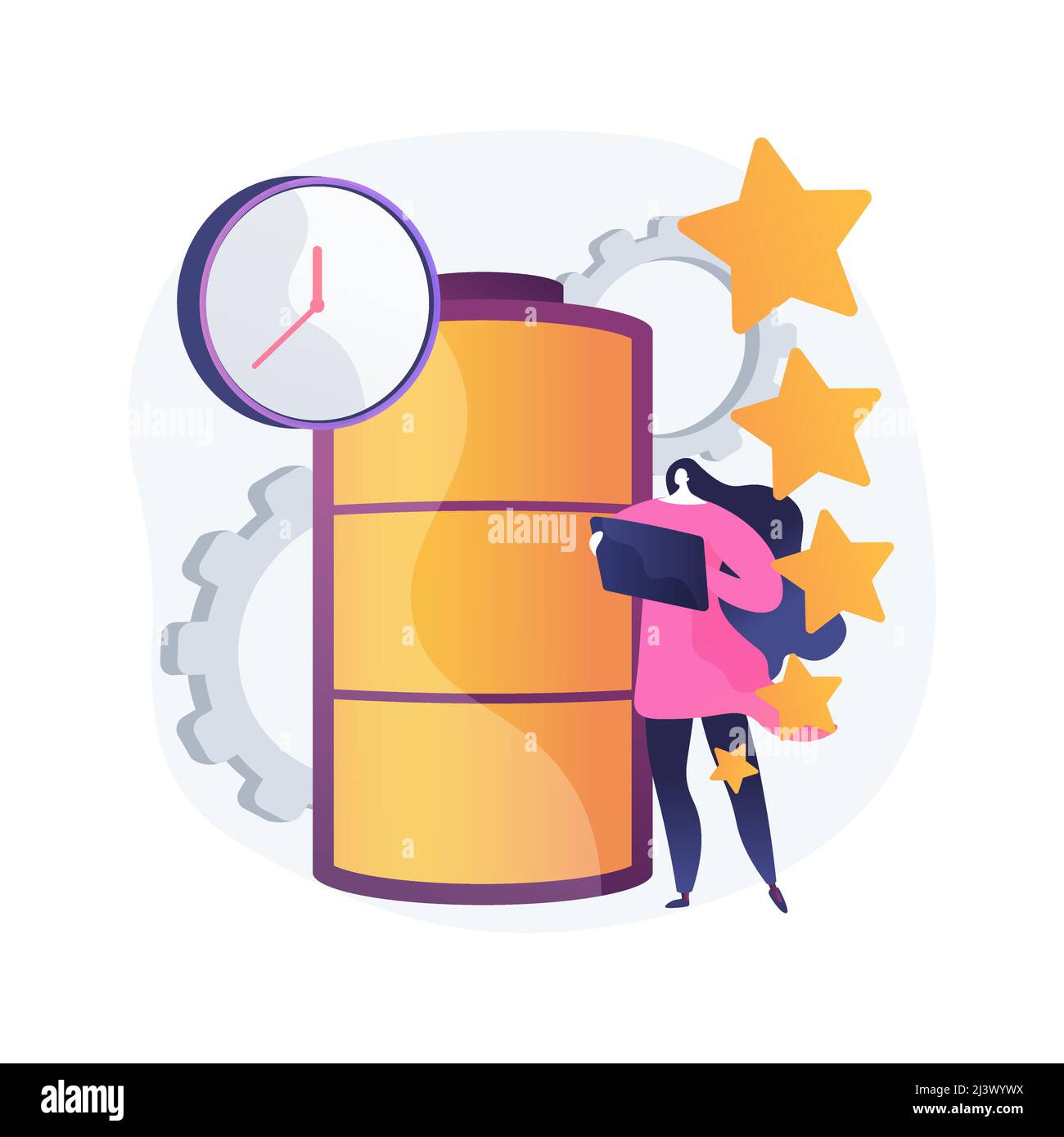 Battery runtime abstract concept vector illustration. Battery ...