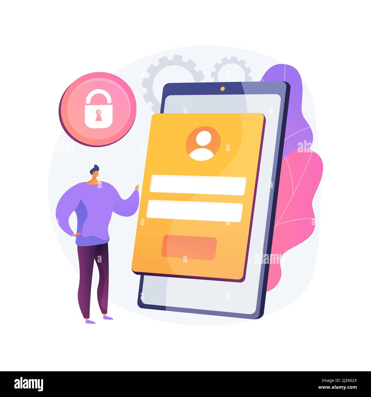 Sign in page abstract concept vector illustration. Enter application ...