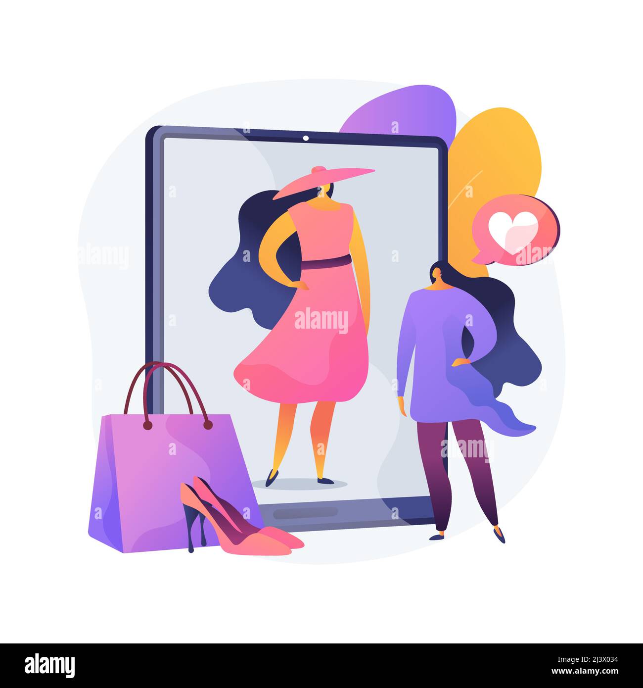 Virtual fitting room abstract concept vector illustration. Virtual ...