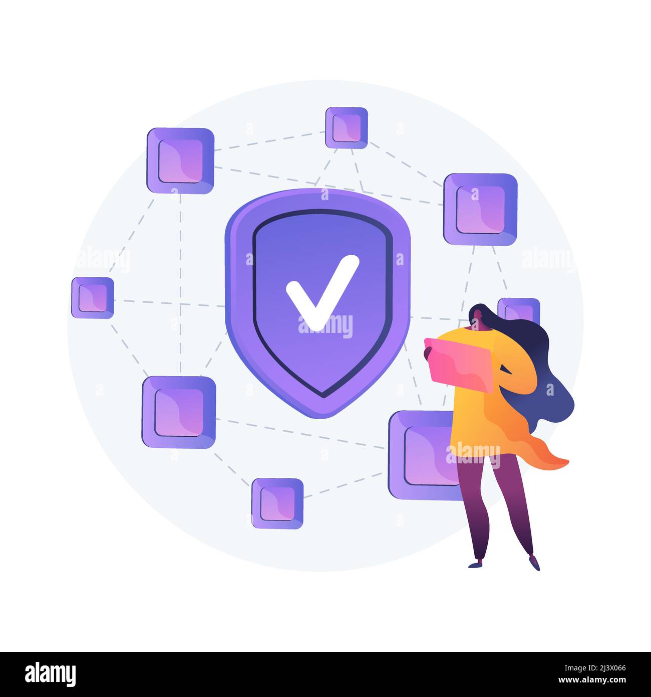 Decentralized application abstract concept vector illustration. Digital ...