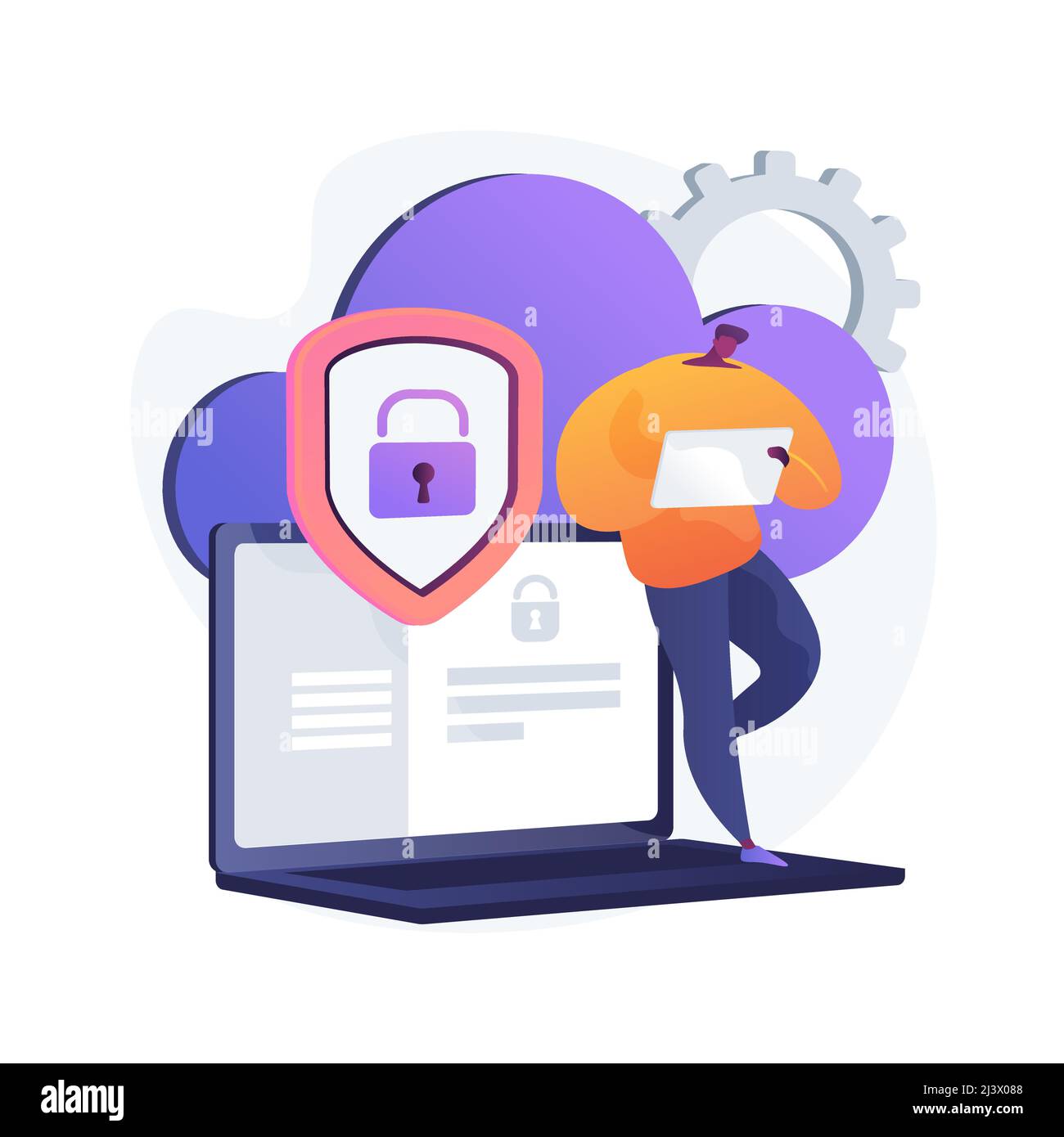 Cloud Computing Security Abstract Concept Vector Illustration Cloud Information Security System