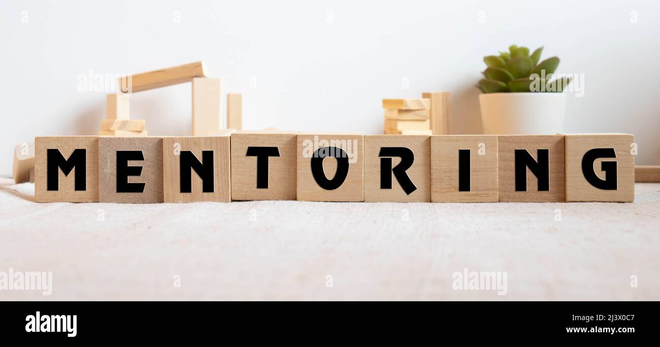 Mentoring - word from wooden blocks with letters, help and advice ...