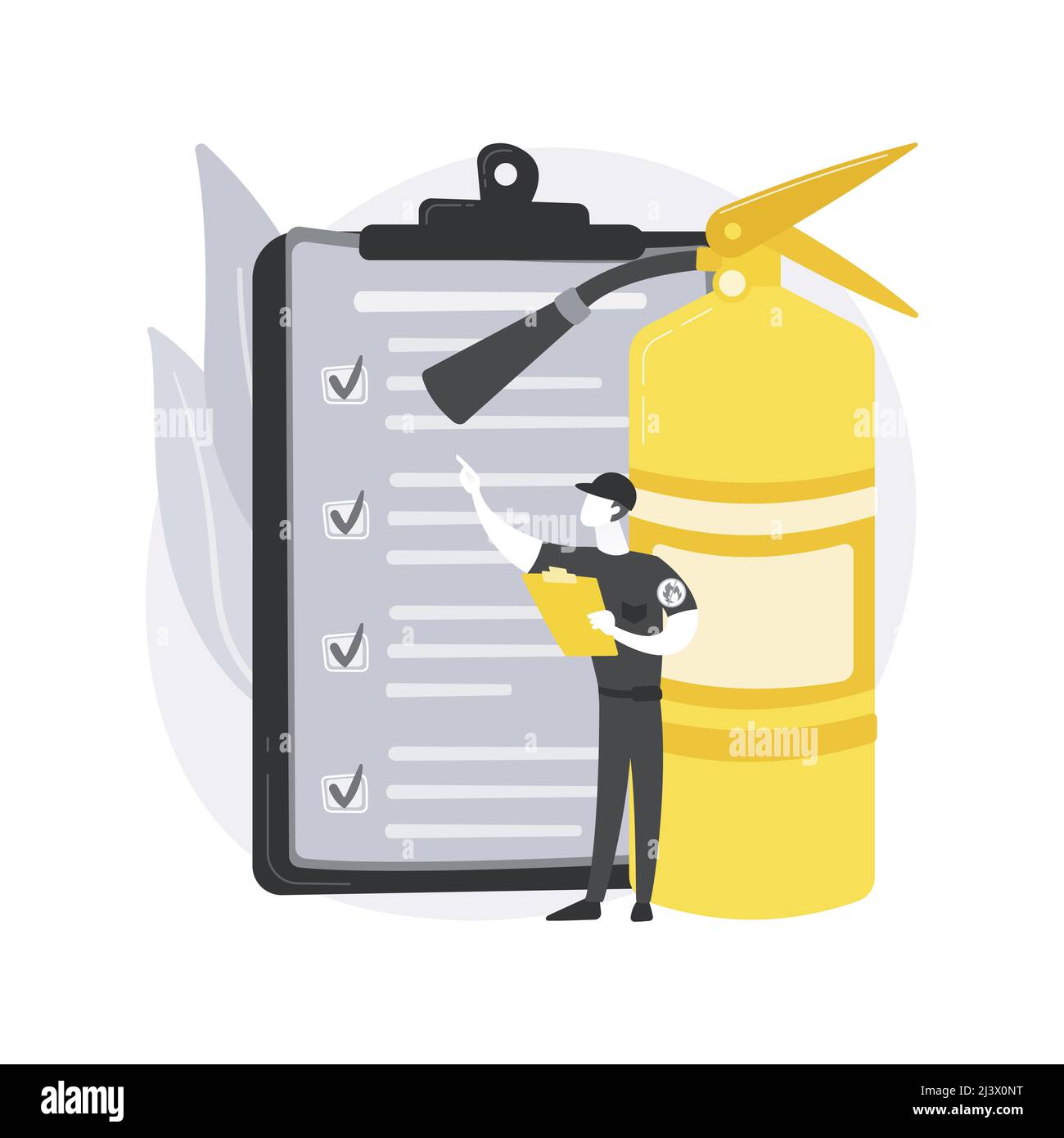 Fire inspection abstract concept vector illustration. Fire alarm and ...