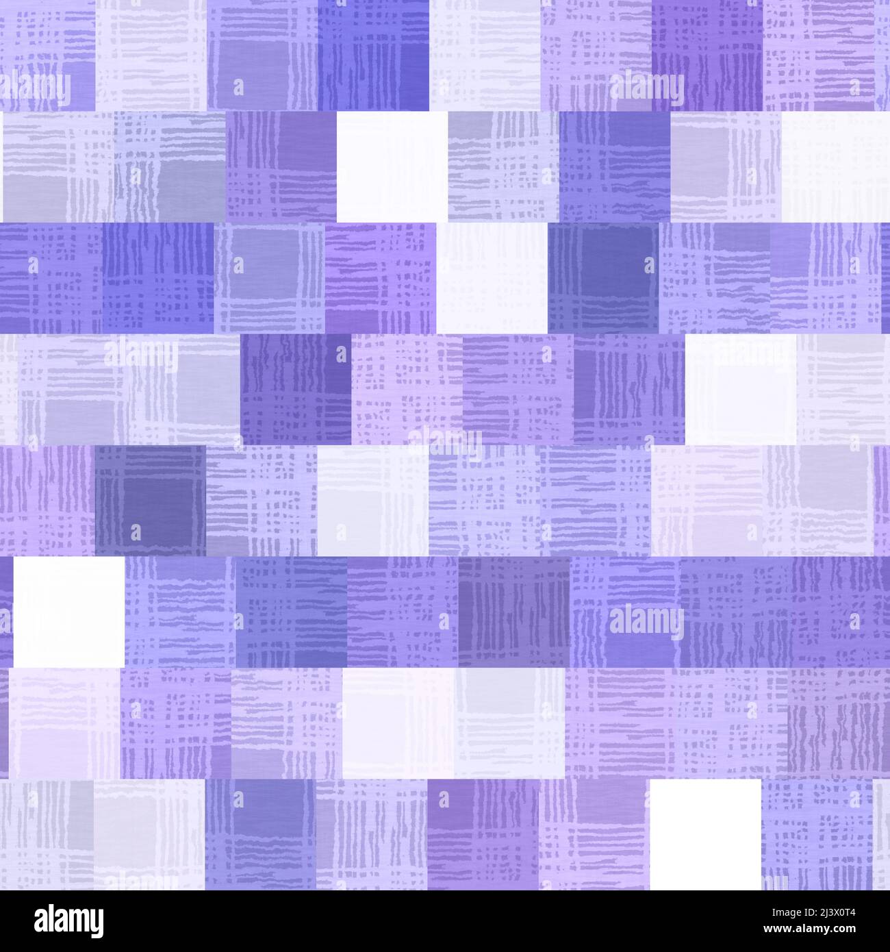 Random patchwork purple mosaic pixel grid seamless pattern. Modern ...