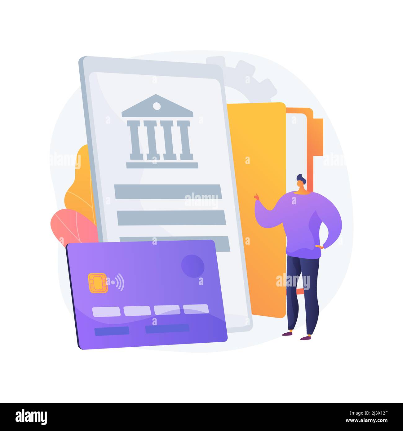 Card-on-File abstract concept vector illustration. Storing cardholder ...
