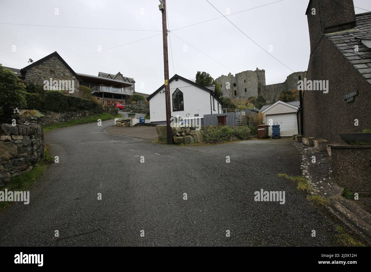 Harlech, Gwynedd, North Wales, Wales, UK, Ffordd Pen Llech, now second ...