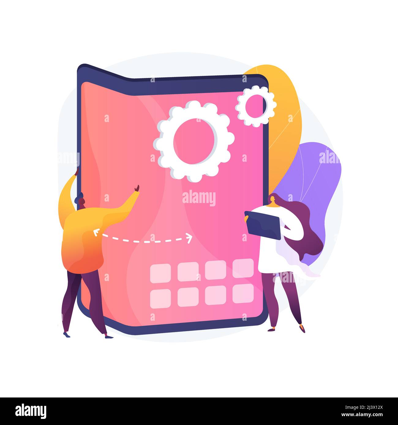 Foldable smartphone abstract concept vector illustration. Foldable ...