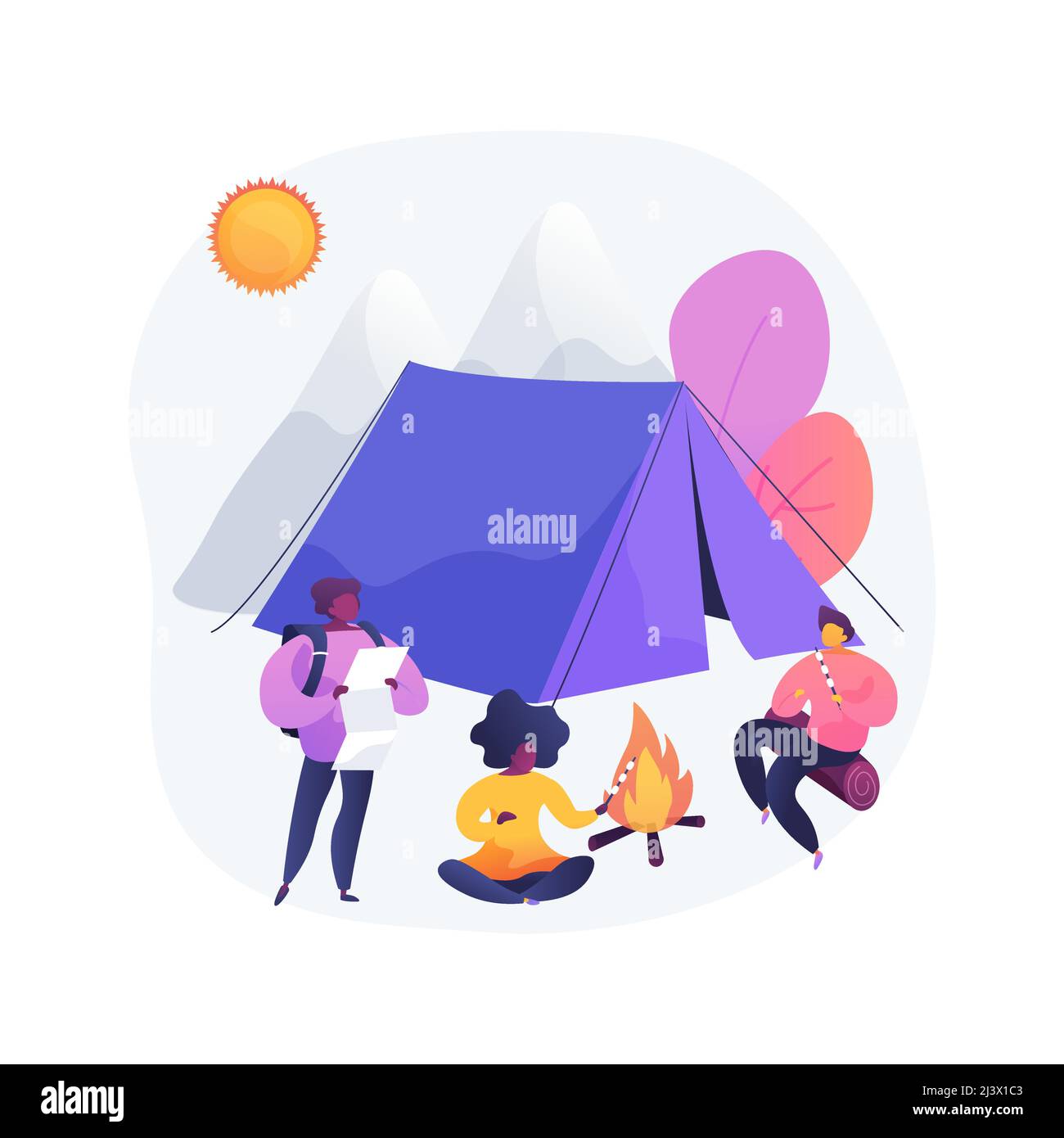 Summer camp for kids abstract concept vector illustration ...
