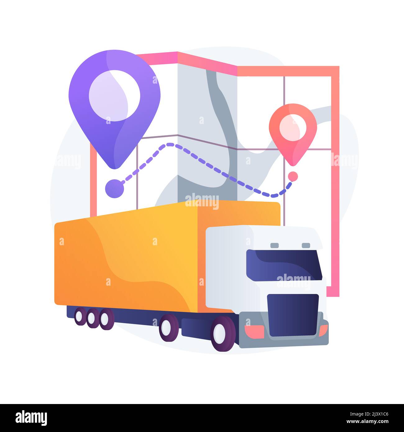 Lorry road train on Stock Vector Images - Alamy