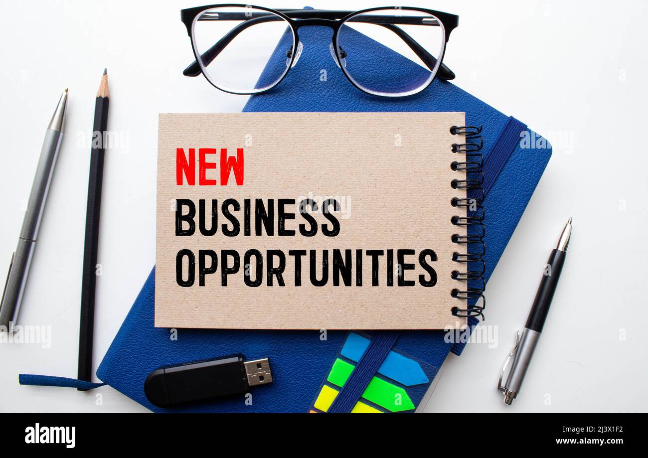 New Opportunities text on notepad, concept background Stock Photo - Alamy