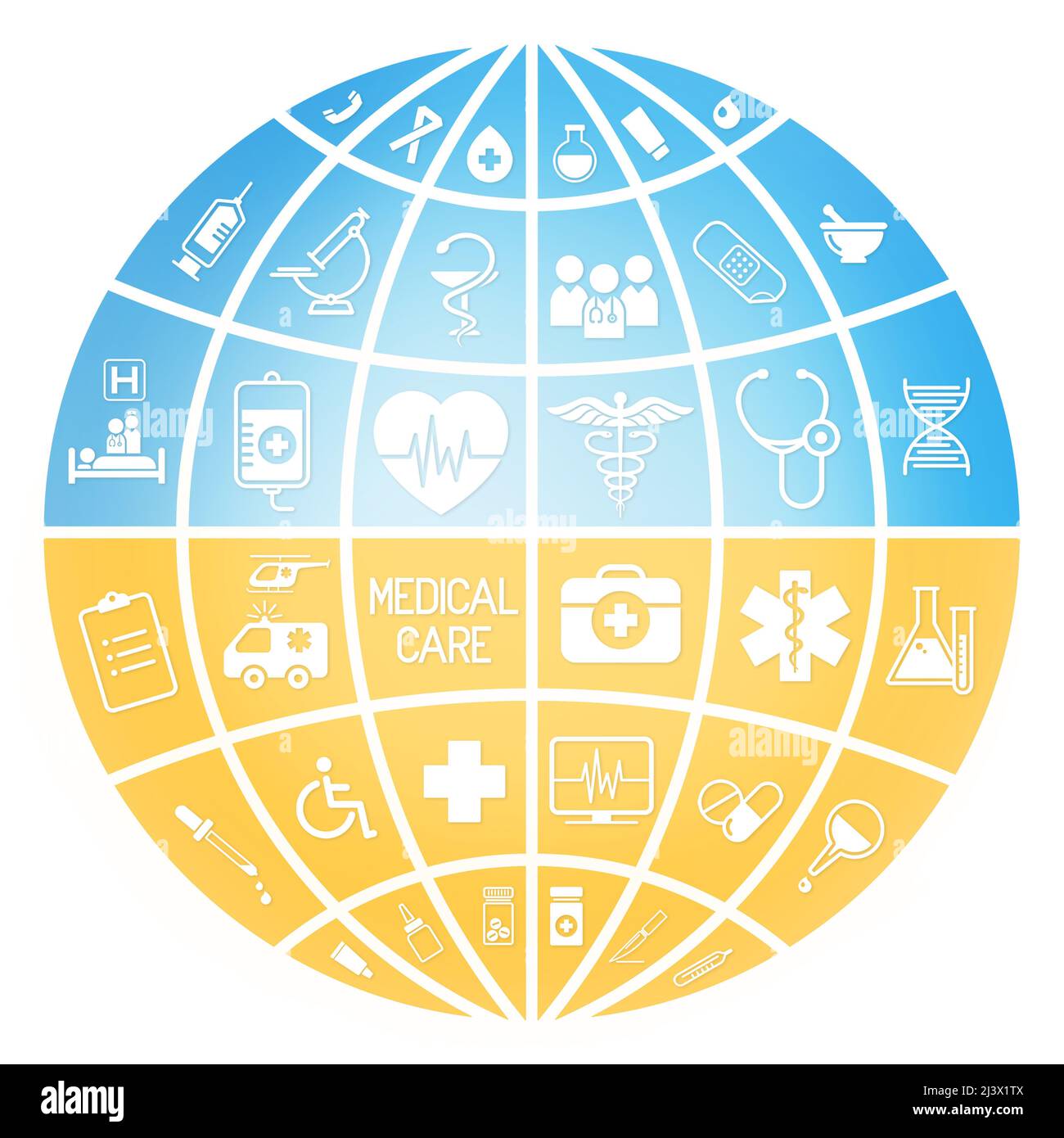 concept of medical care for Ukraine. Illustrations, symbols and icons ...