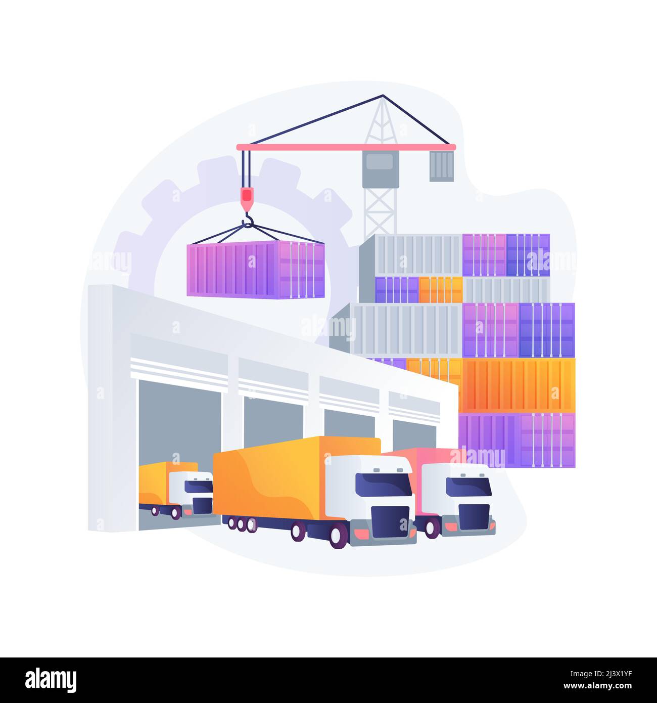 Logistics hub abstract concept vector illustration. Global logistics ...