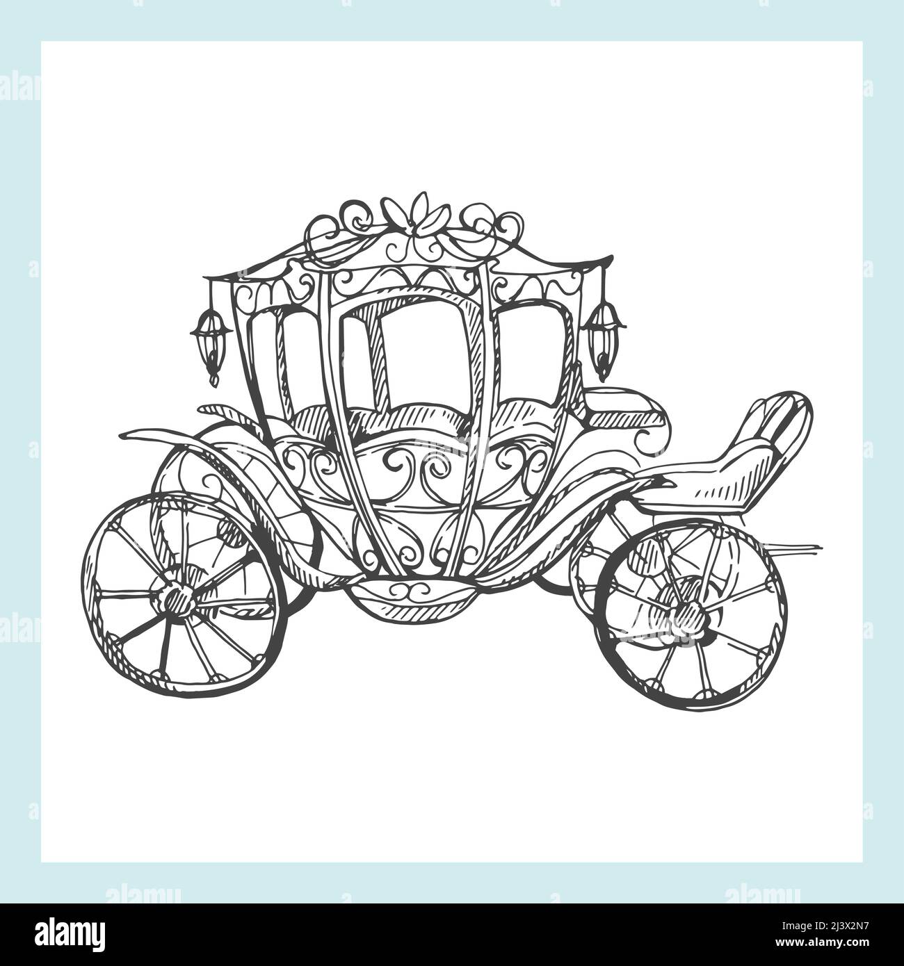 Hand drawn sketch style coach isolated on white background. Vector ...