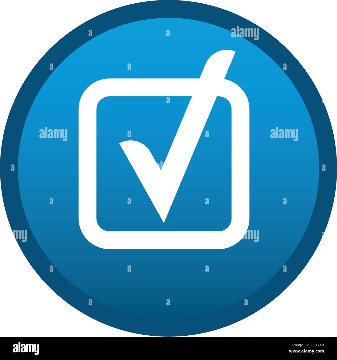 Round media icon vote check mark on white background - Vector ...