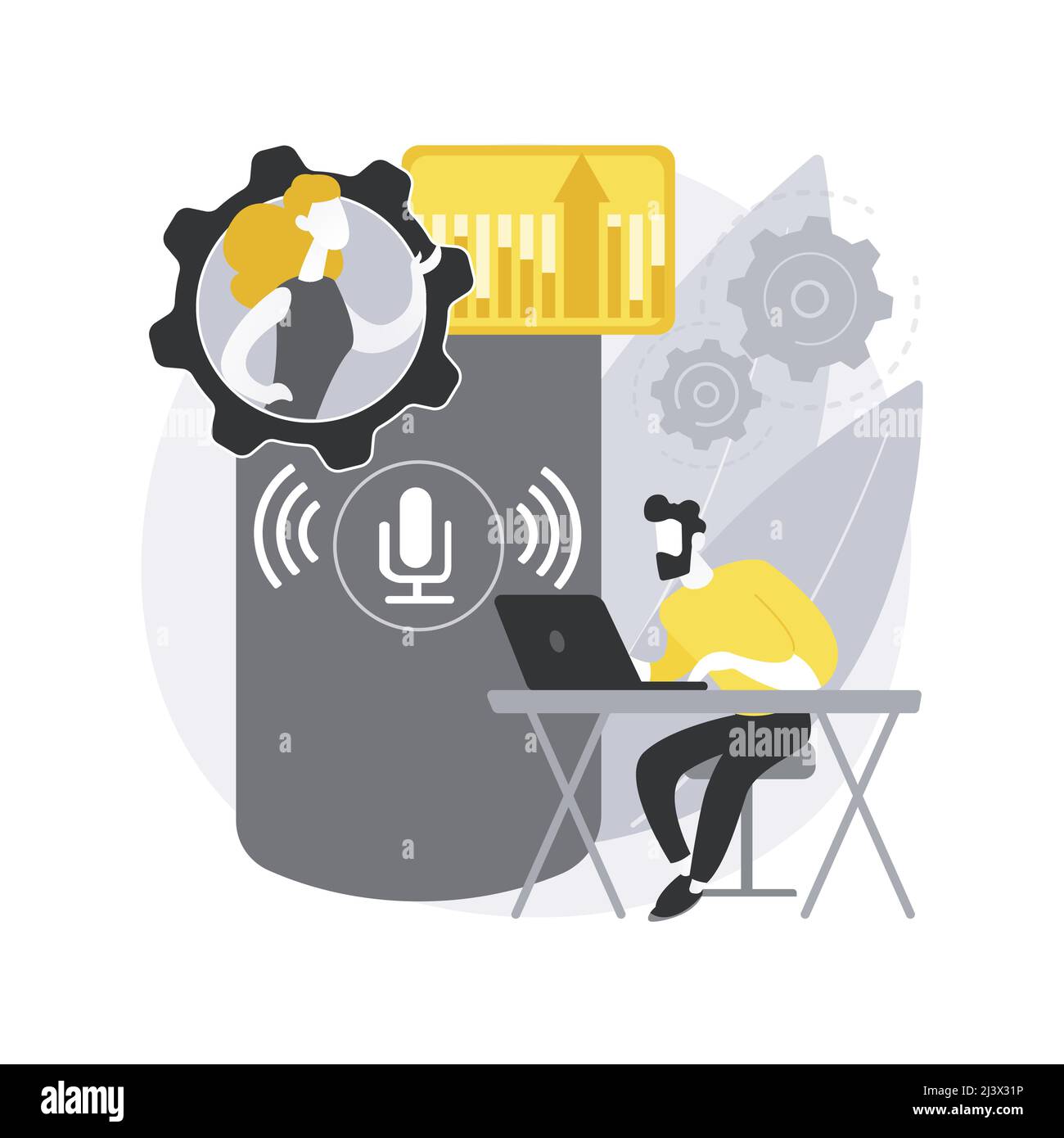 Smart speaker office controller abstract concept vector illustration ...