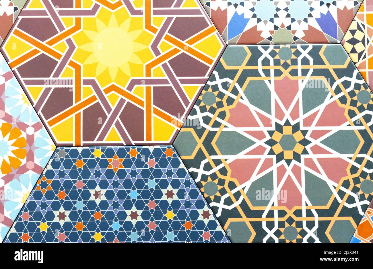 Ceramic tiles with a bright pattern. Tile background for design and ...
