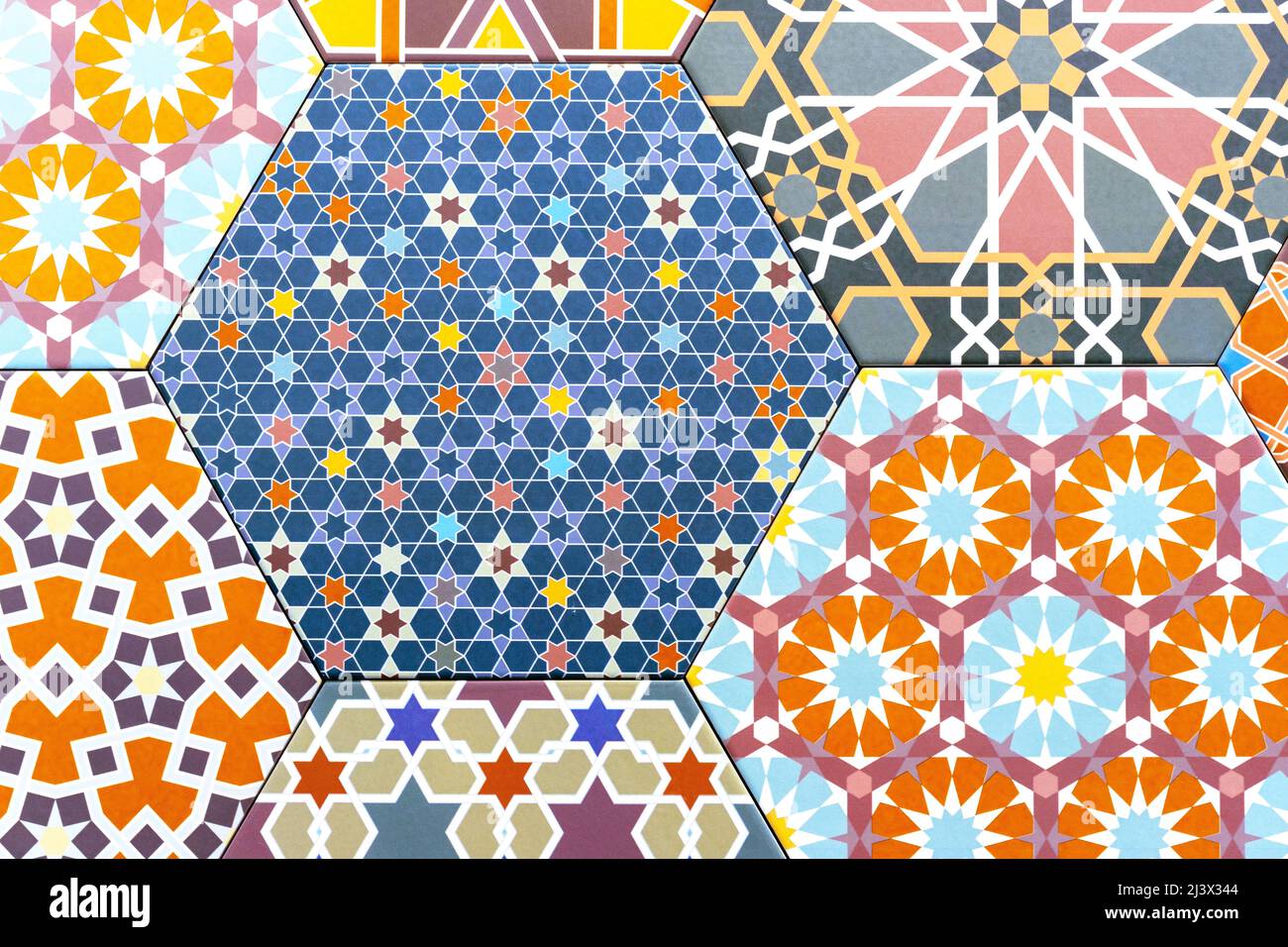 Ceramic tiles with a bright pattern. Tile background for design and ...