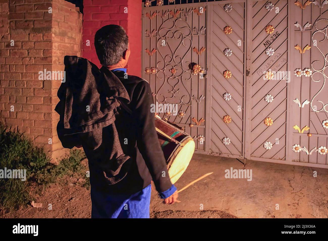Ali Mohammad 55, a Kashmiri Ramadan drummer or human alarm locally ...