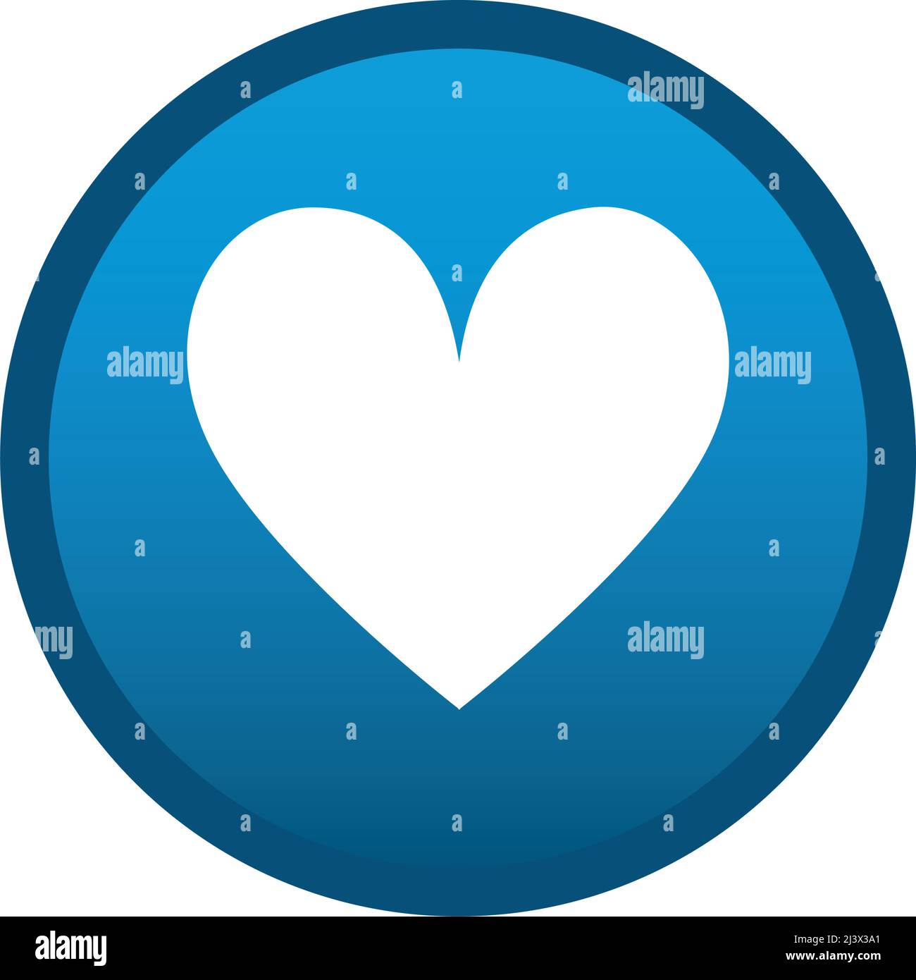 Round media heart icon on white background - Vector illustration Stock ...