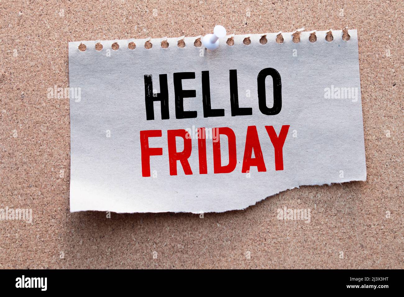 Hello Friday. written on a blackboard Stock Photo - Alamy