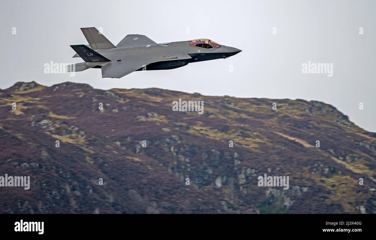 USAF F-35A Lightning II "Loki" flight from RAF Lakenheath 495th ...