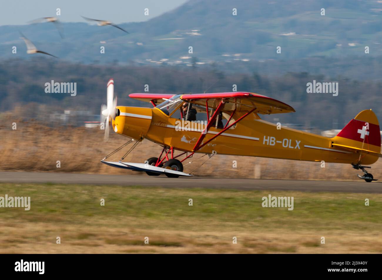 Wangen-Lachen, Switzerland, March 27, 2022 Piper PA18-180M Super Cub ...