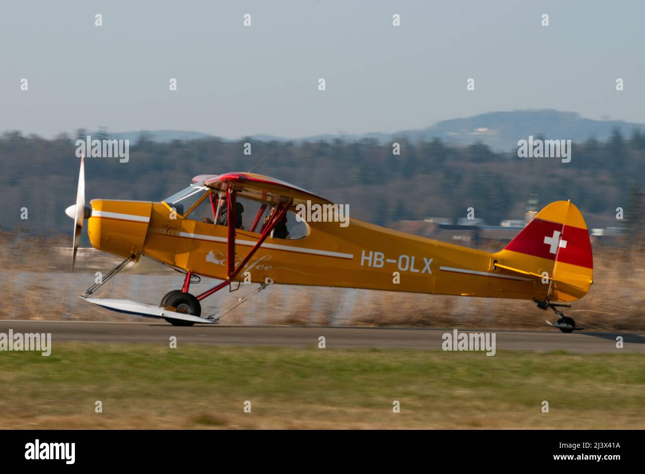 Wangen-Lachen, Switzerland, March 27, 2022 Piper PA18-180M Super Cub ...