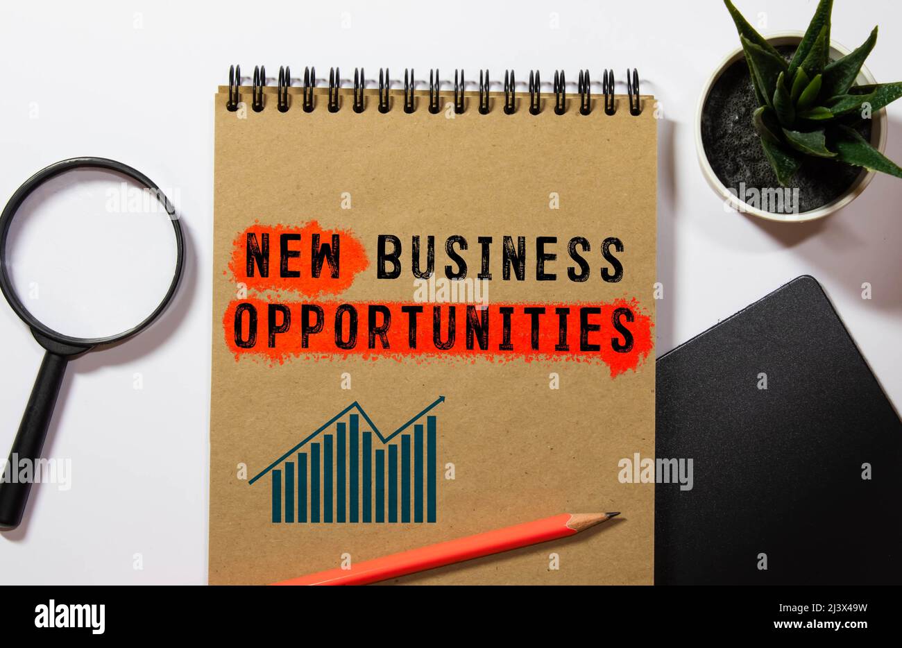 New Opportunities text on notepad, concept background Stock Photo - Alamy