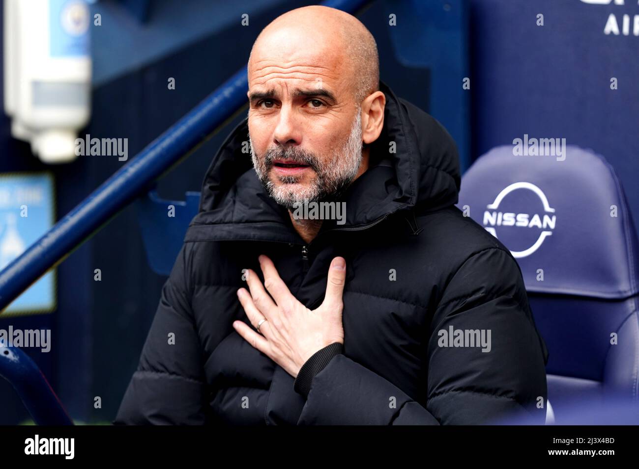 Manchester City manager Pep Guardiola during the Premier League match ...