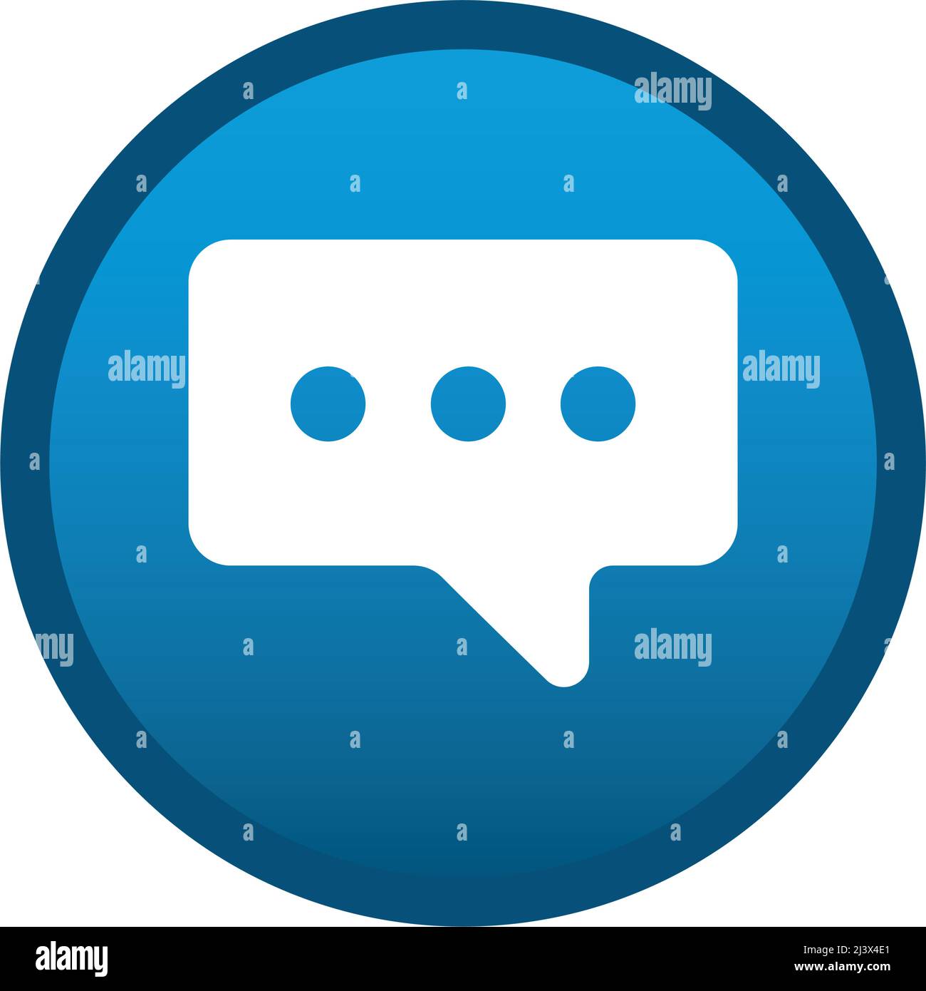 Round media message icon on white background - Vector illustration ...
