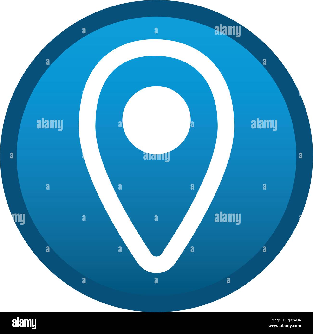 Round media geotag icon on white background - Vector illustration Stock ...