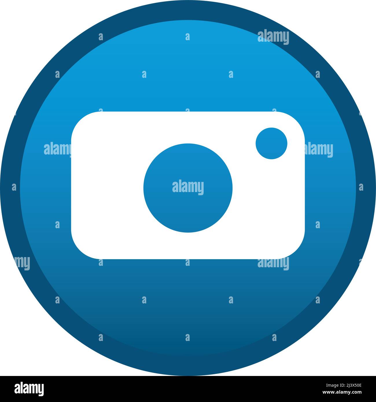 Camera round media icon on white background - Vector illustration Stock ...