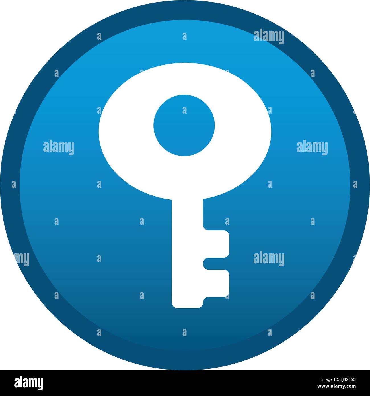 Round media key icon on white background - Vector illustration Stock ...