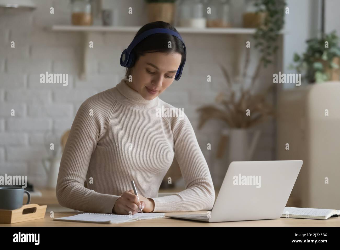 Hardworking college student girl preparing for test Stock Photo - Alamy