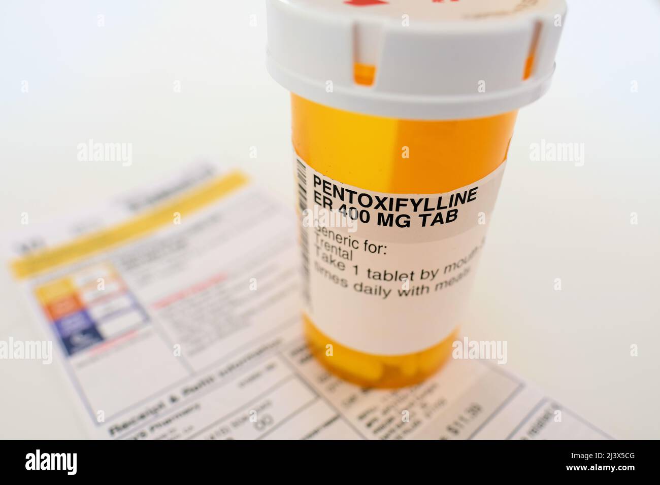 Prescription medication Pentoxifylline, used for increased blood flow ...