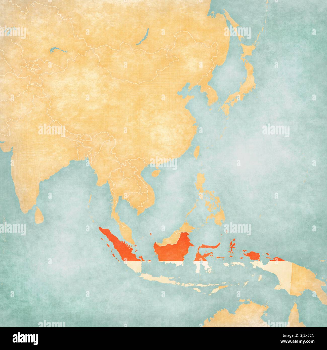 Vintage map of indonesia hi-res stock photography and images - Alamy